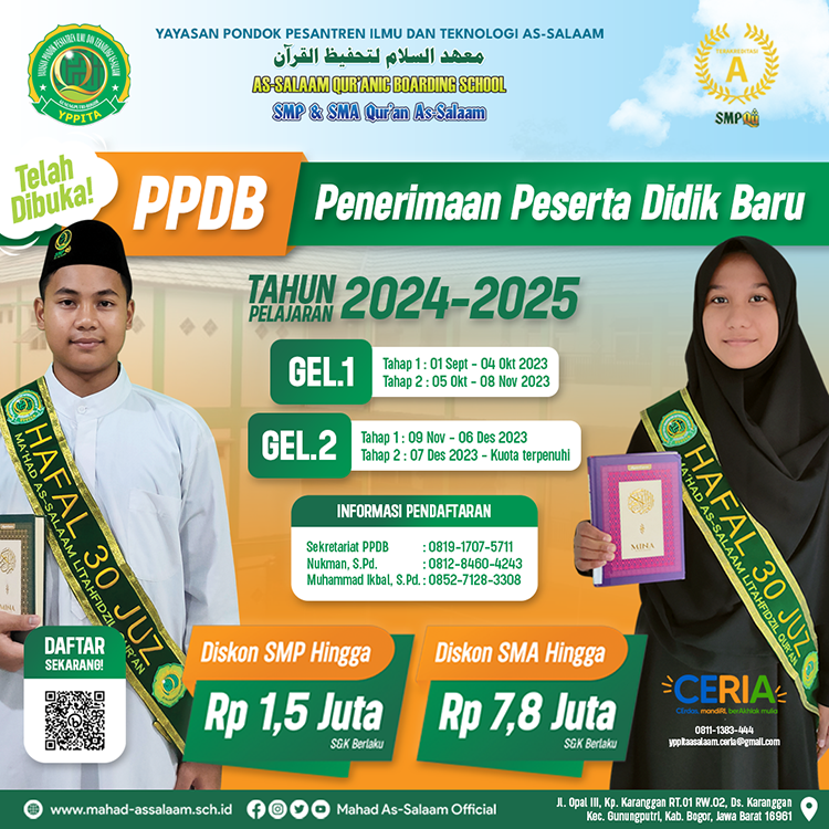 Ppdb Mahad As Salaam Gunungputri As Salaam Quranic Boarding School